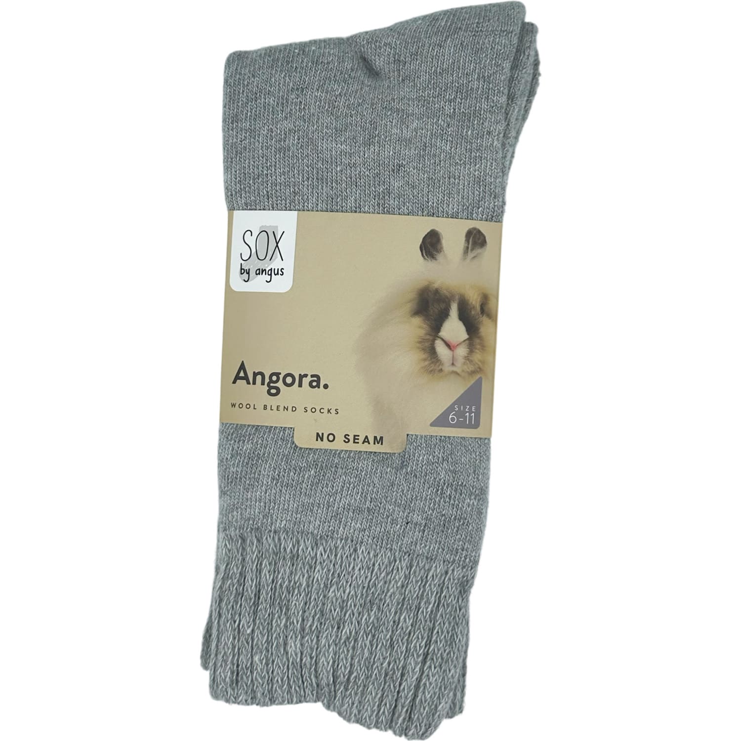 Buy Angora Wool Blend Cushion Crew Socks - Light Grey | Wholesale ...
