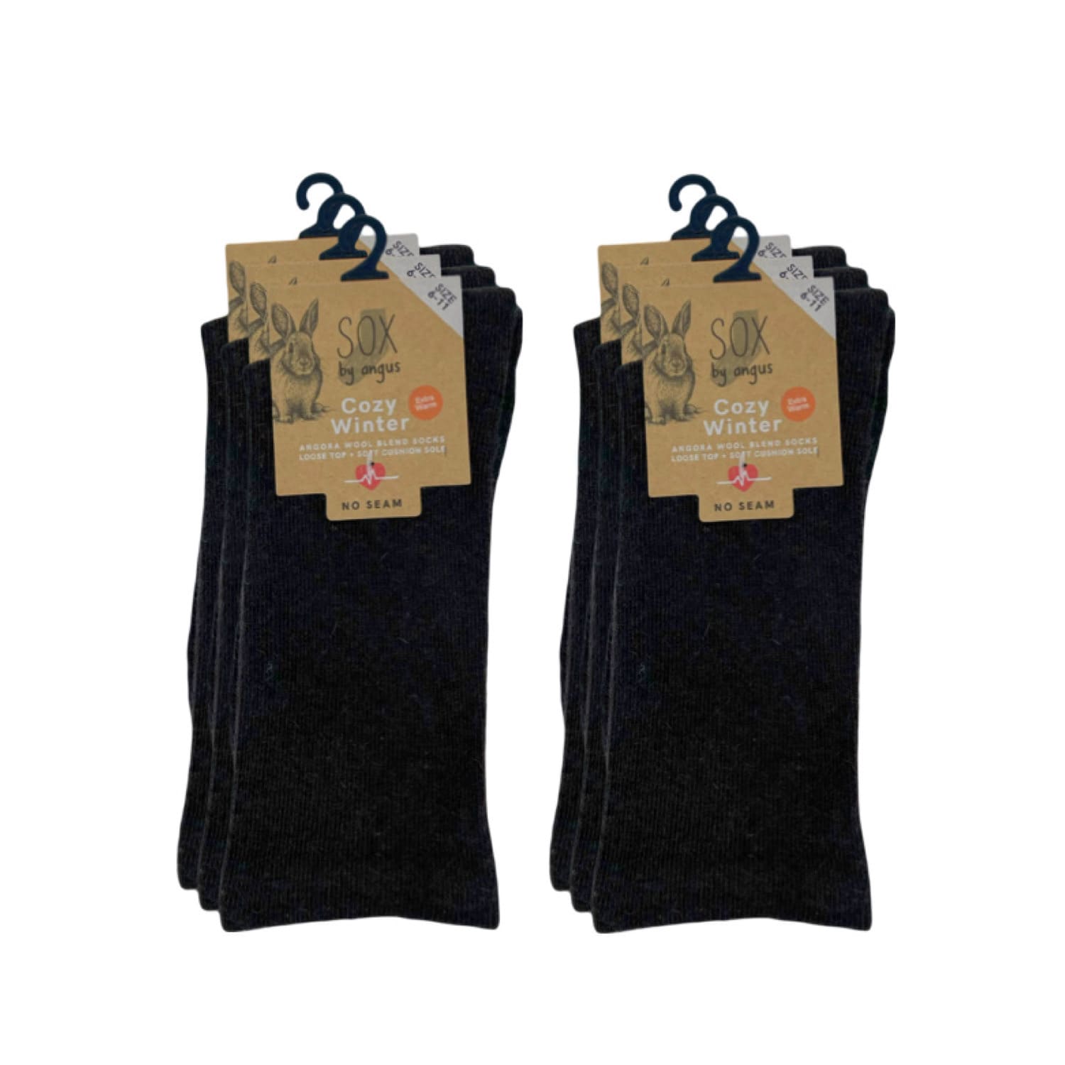 Buy Angora Wool Blend Cushion Sole Loose Top Socks - NO SEAM - Brown ...